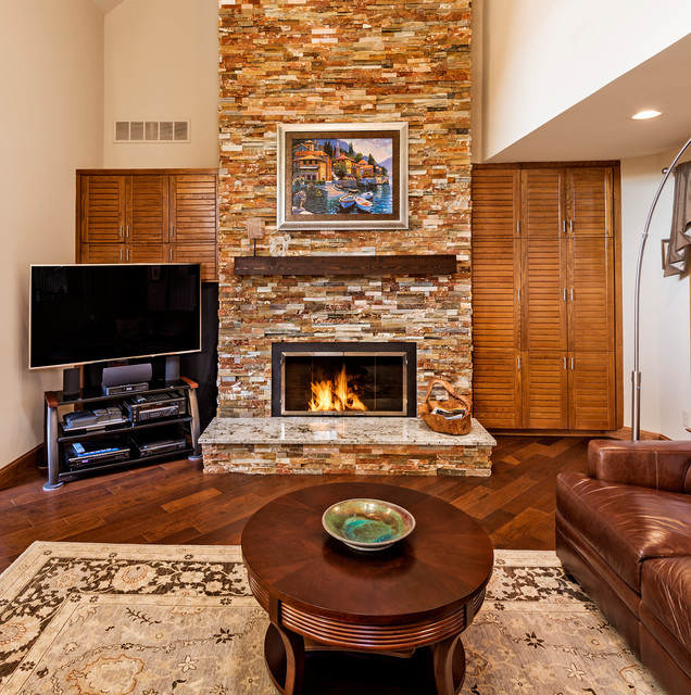 Statement Fireplace - Traditional - Living Room - Dallas - by MHM ...