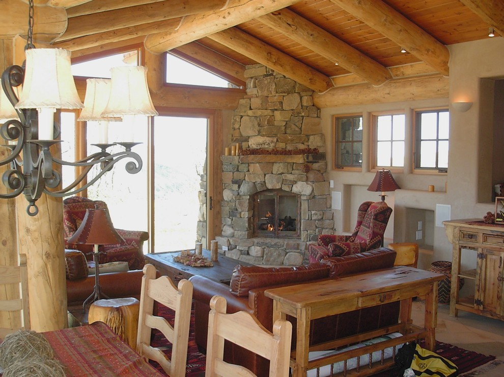 Stone Cabin 1SS - Rustic - Living Room - Denver - by Bercovitz Design ...