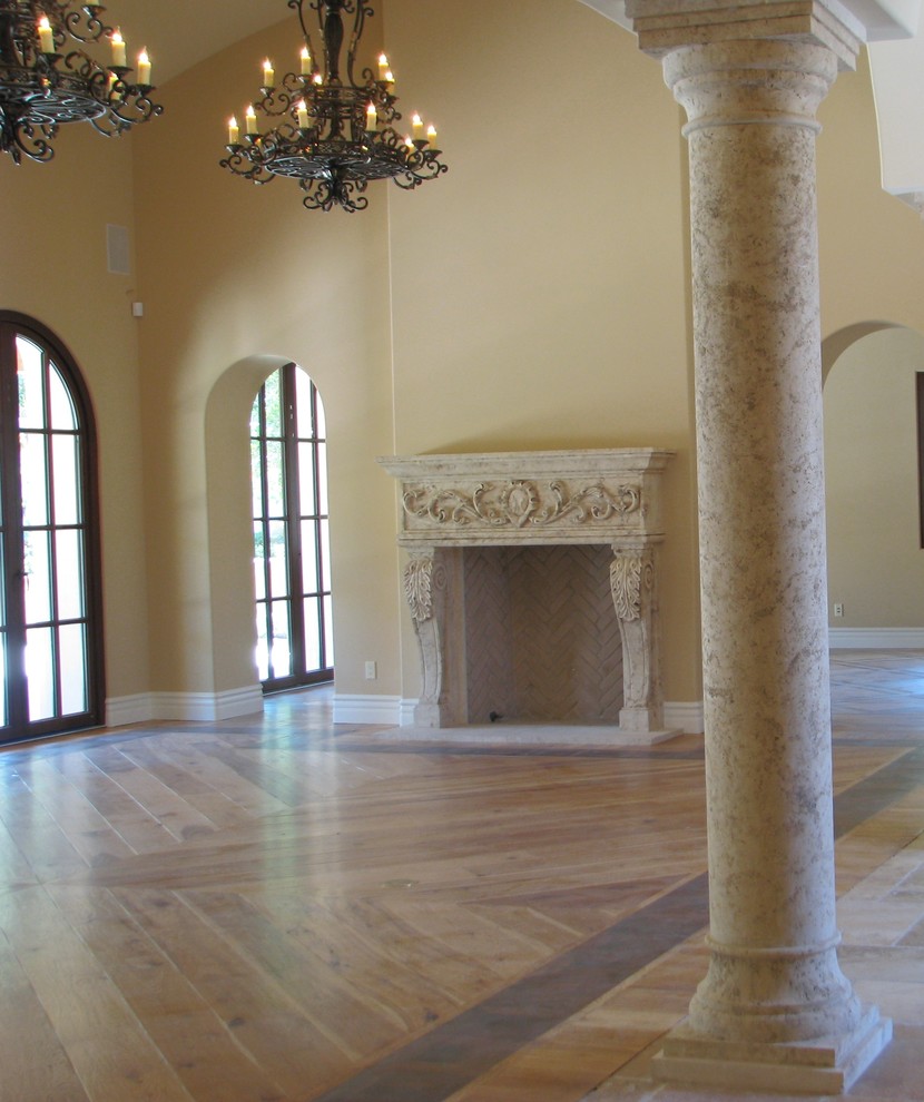 Stone Fireplace Mantels - Mediterranean - Living Room - Los Angeles ...