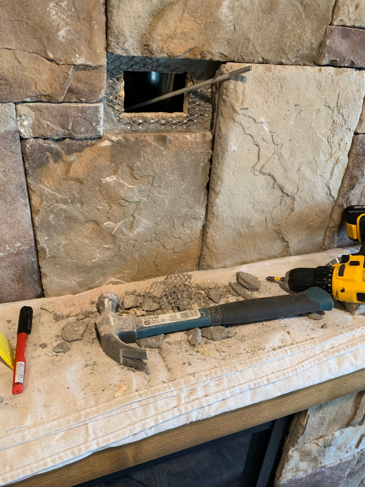 Stone Fireplace Retrofit - Craftsman - Living Room - Other - by ...