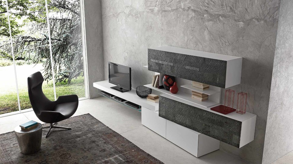 Stone Front Wall Unit, Presotto Italy - Modern - Living Room - Boston ...