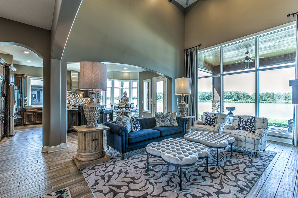 Street of Dreams - Lake Home New Build - Transitional - Living Room ...