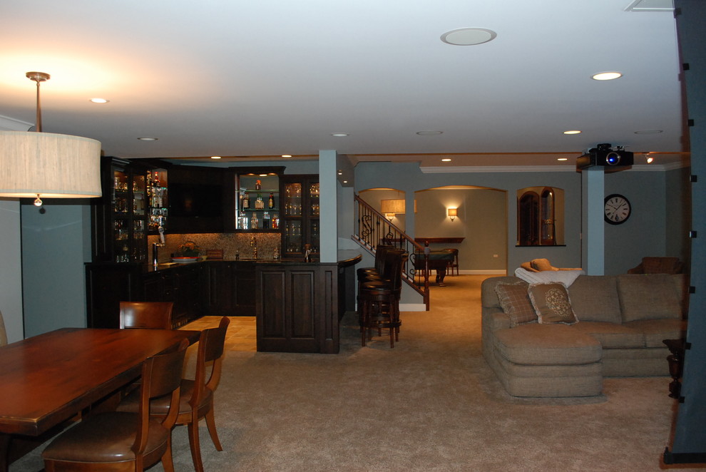 Suburban Chicago Basement - Traditional - Living Room - Chicago - by ...