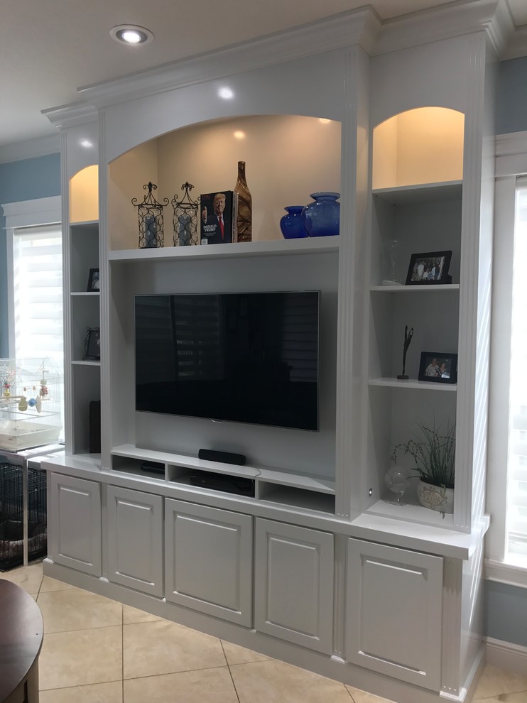 Super White Wall Unit - Contemporary - Living Room - Miami - by Mark's ...