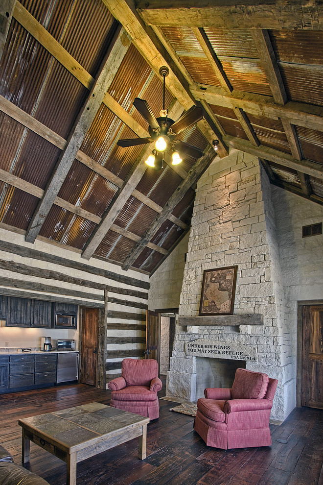 Texas Log Cabins - Rustic - Living Room - Austin - by Paddle Creek ...