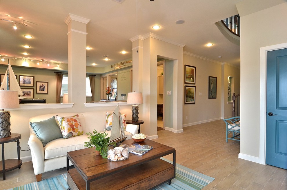 The Oceanside - Traditional - Living Room - Houston - by David Weekley ...