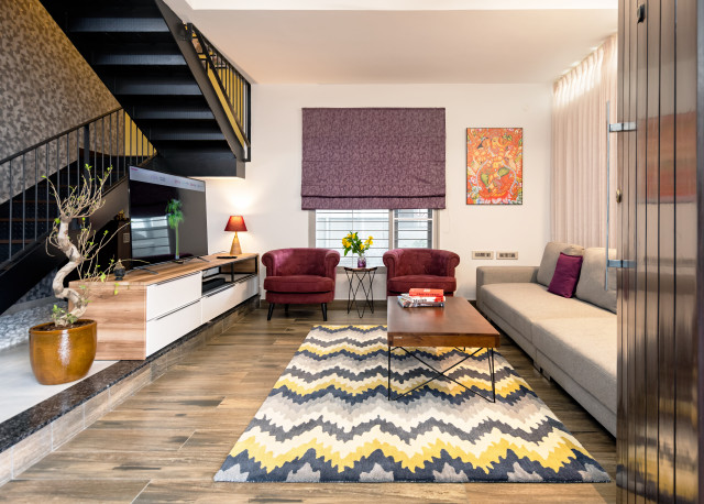 THE SMALL TOWN TRIAD (CASE-STUDY HOUSE#2) - Contemporary - Living Room ...