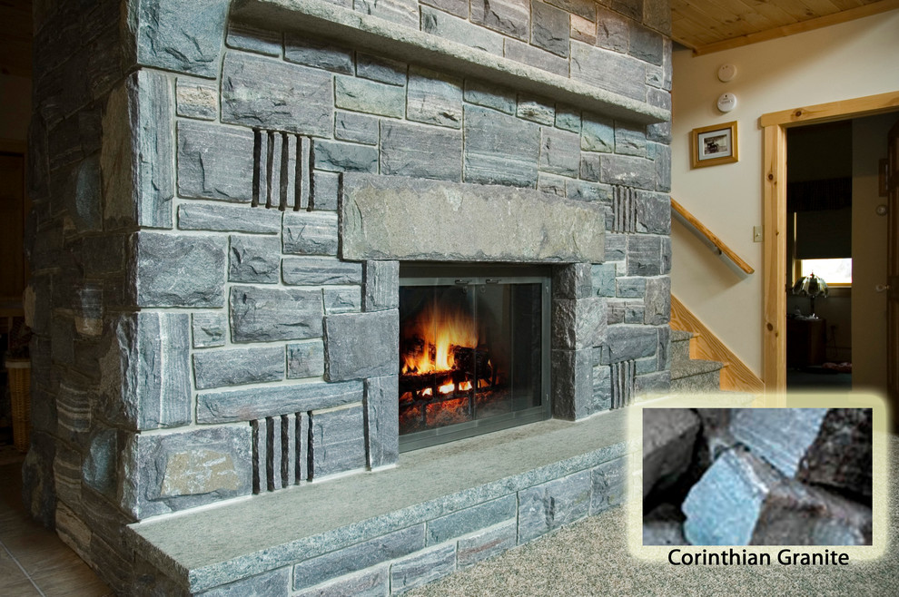 Thin Stone Fireplaces - Traditional - Living Room - New York - by ...