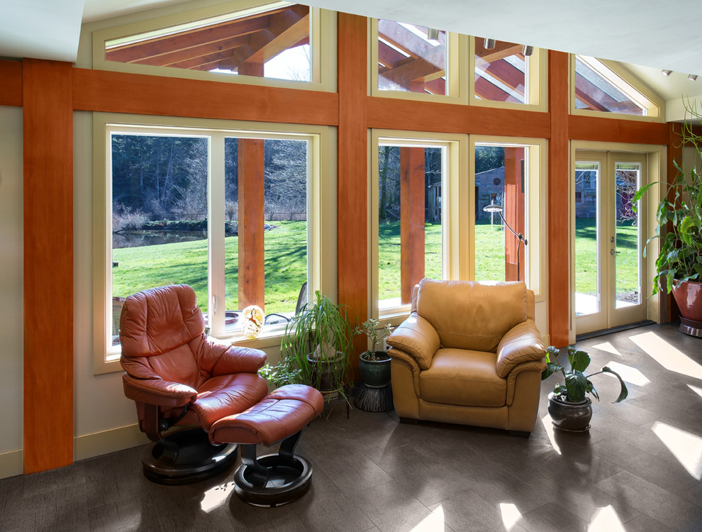 Timber Frame Addition - Craftsman - Living Room - Vancouver - by David ...