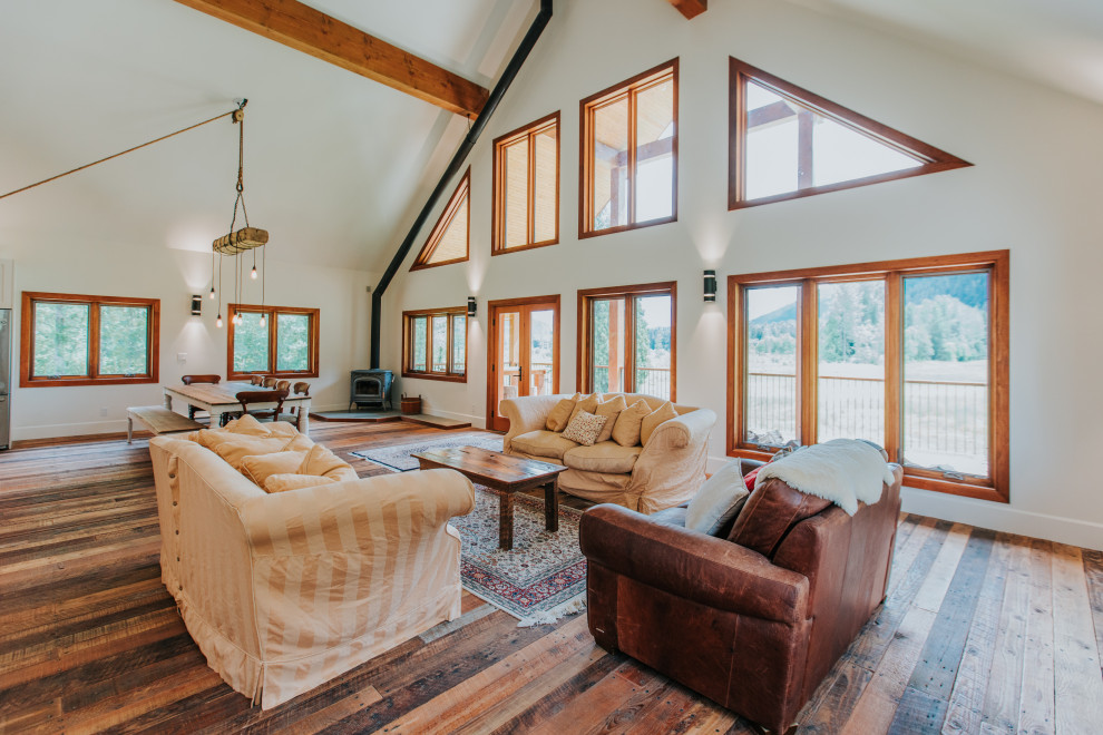 Timber Frame Barn Interior - Farmhouse - Living Room - Vancouver - by ...