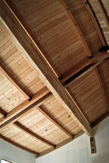 Timber Frame Ceiling - Traditional - Living Room - Santa Barbara - by ...