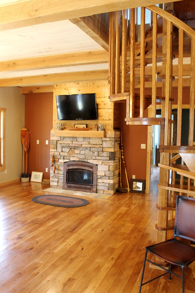 Timber Frame Home in Rugby, Tennessee - Rustic - Living Room ...