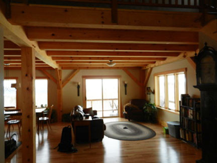 Timber Frame Living Room - Contemporary - Living Room - Portland Maine ...