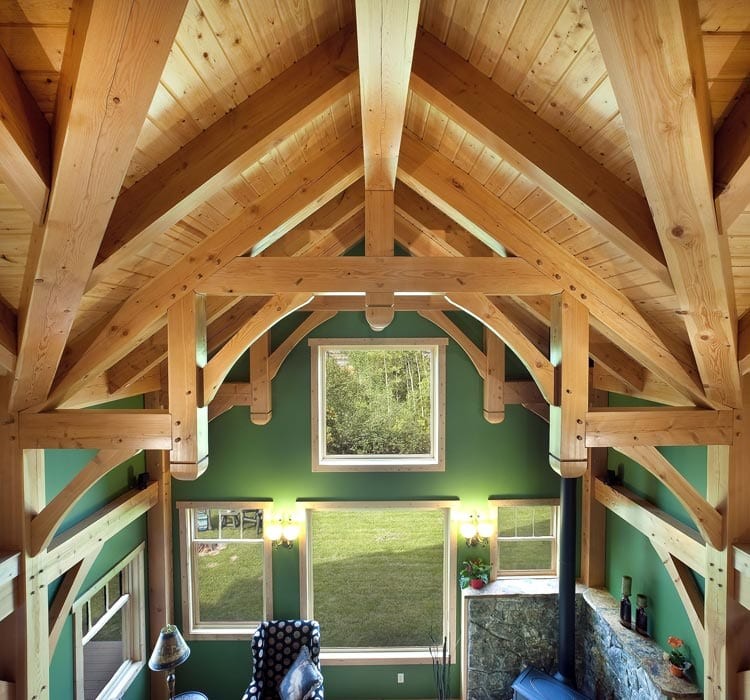 Timber Frame Vaulted Ceilings - Rustic - Living Room - Other - by ...