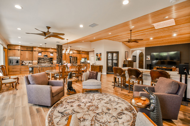 Living Room With Tongue And Groove Ceilings