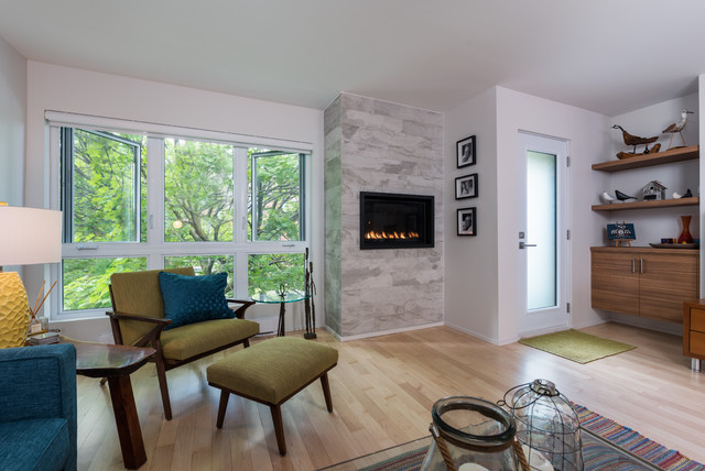 Total condo reno - Midcentury - Living Room - Montreal - by Morisset ...