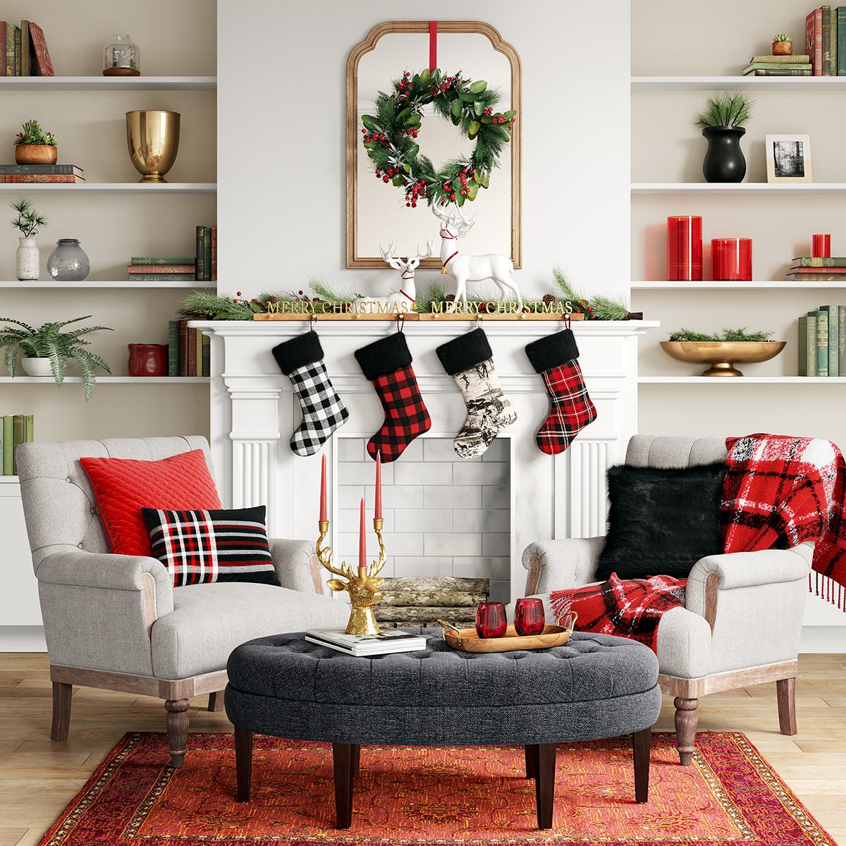 traditional-holiday-living-room-with-red-accent-decor-collection-target ...