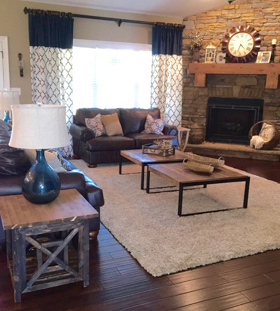 Traditional Rustic Living Room and Dining Room - Traditional - Living ...