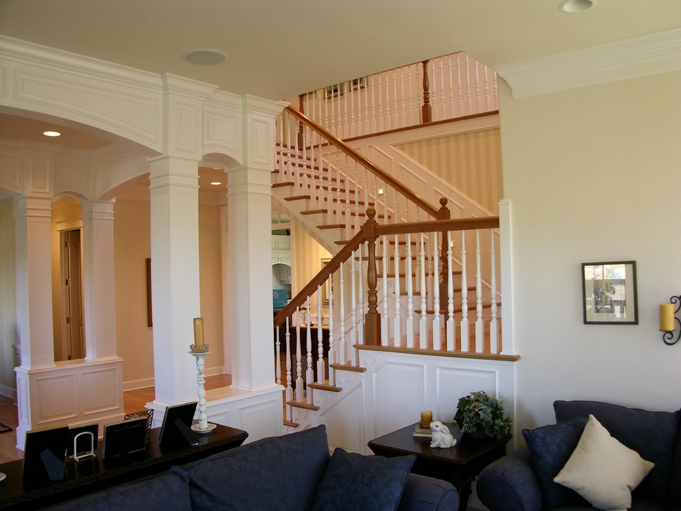 Traditional stair with painted wainscoting - Traditional - Living Room ...