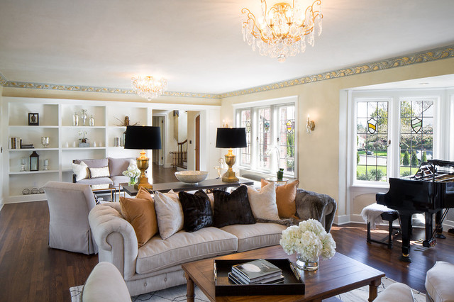 Traditional Tudor Living & Dining Room, Seattle, WA - Classique - Salon ...