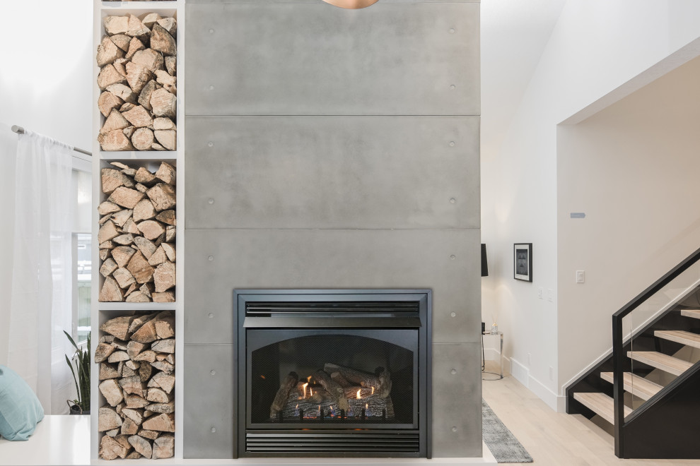Traditional Vent-Free Fireplace in Modern Living Room - White Mountain ...