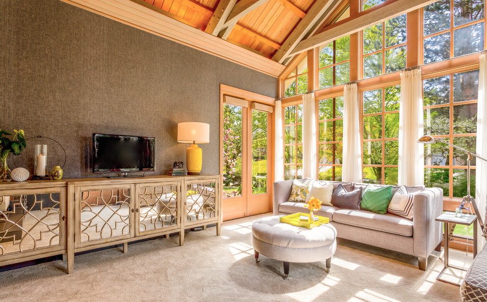 Transitional Custom Great Room - Transitional - Living Room - Seattle ...