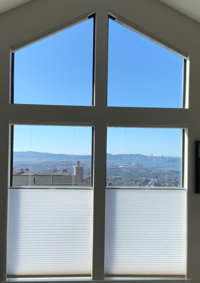 Trapezoid Window Shades - Modern - Living Room - San Francisco - by ...