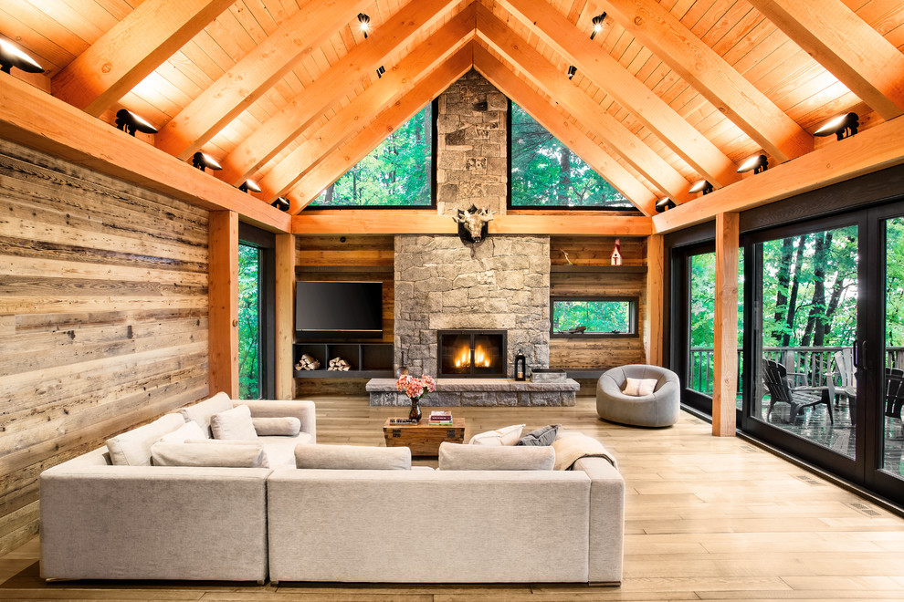 Tree House - Rustic - Living Room - Montreal - by ARCHITEM Wolff ...