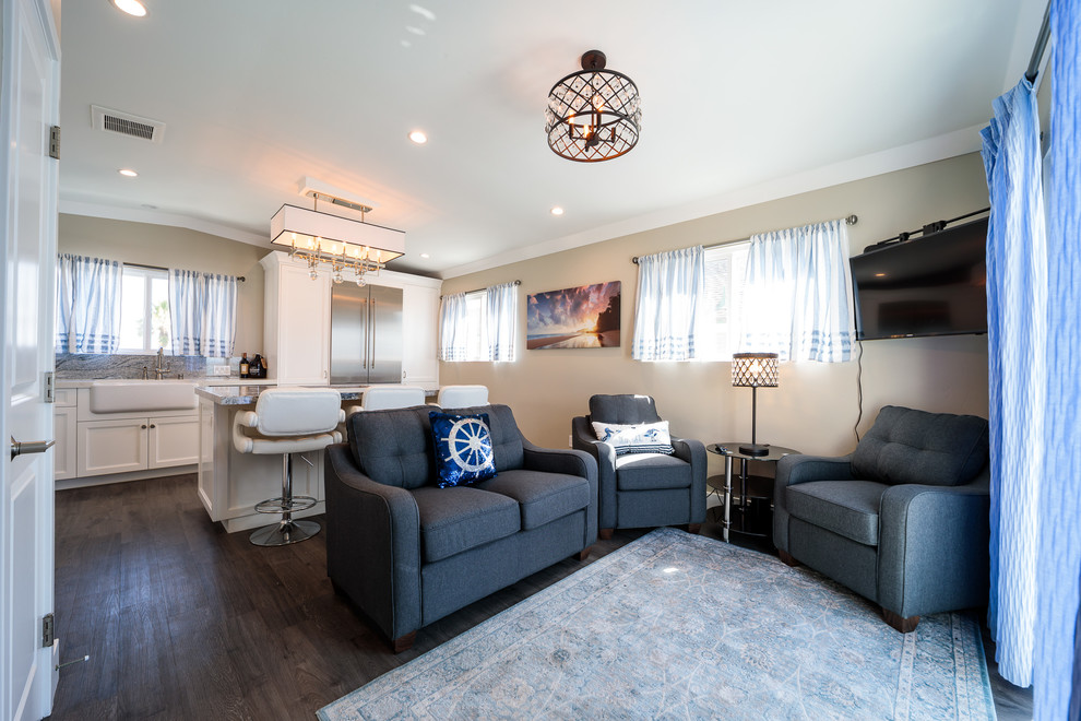 Tri-Level Imperial Beach Home Remodel - Beach Style - Living Room - San ...