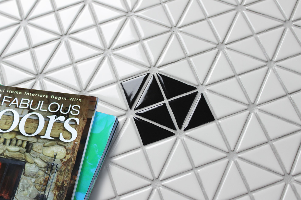 Triangular Diamond Pattern Porcelain Mosaic Tile, Wall decor - Modern ...