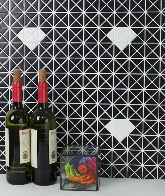 Triangular Diamond Pattern Porcelain Mosaic Tile, Wall decor - Moderne ...