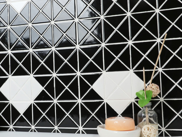 Triangular Diamond Pattern Porcelain Mosaic Tile, Wall decor - Moderne ...