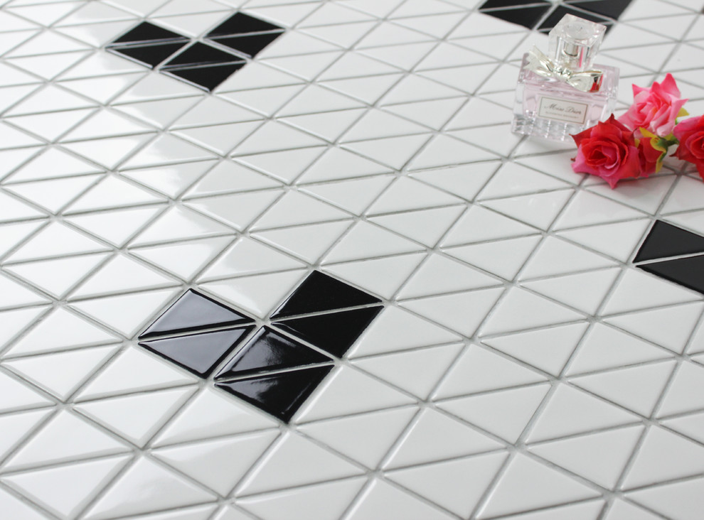 Triangular Heart Shape Pattern Porcelain Mosaic Tile, Floor design ...