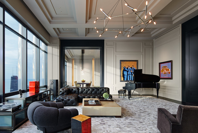 Trump Tower Penthouse - Contemporary - Living Room - Chicago - by Power ...