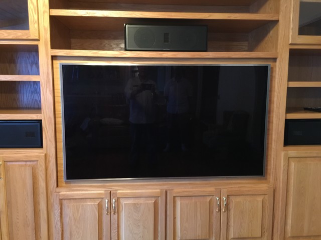 TV Panel - Arm mounted to wall or mounting panel behind TV panel ...