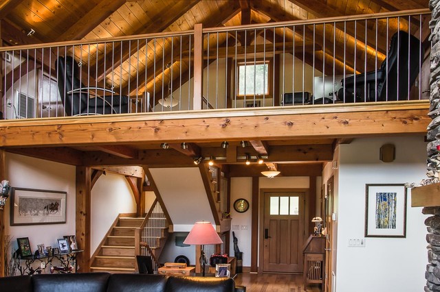 Two-Story Post & Beam Hybrid - Rustic - Living Room - Other - by ...