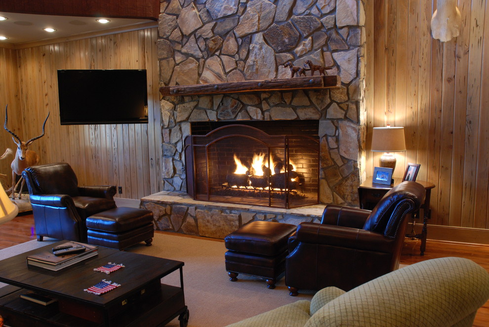 Two-story Trophy Room - Traditional - Living Room - Columbus - by ...