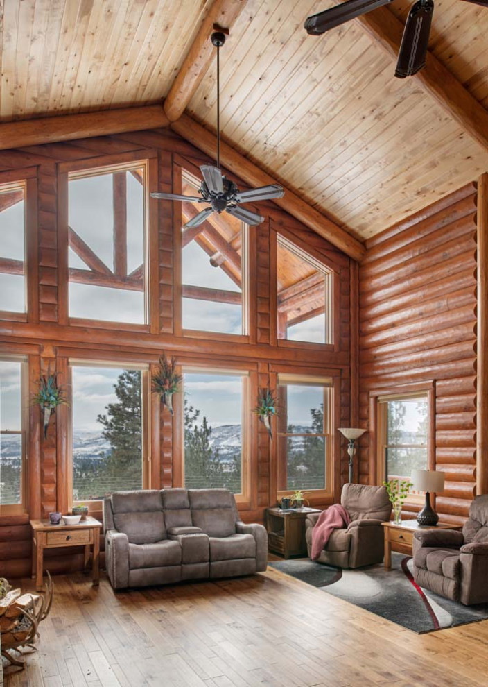 Two-Story Vaulted Great Room - Rustic - Living Room - Other - by Phases ...