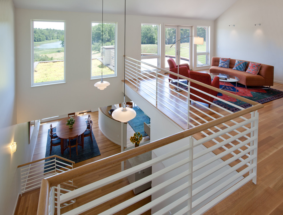 Upper level library of Common area - Contemporary - Living Room ...