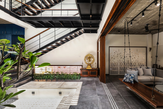 Urban Courtyard House - Tropical - Living Room - Chennai - by Studio ...