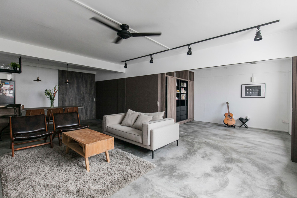 Utilitarian Apartment - Industrial - Living Room - Singapore - by The ...