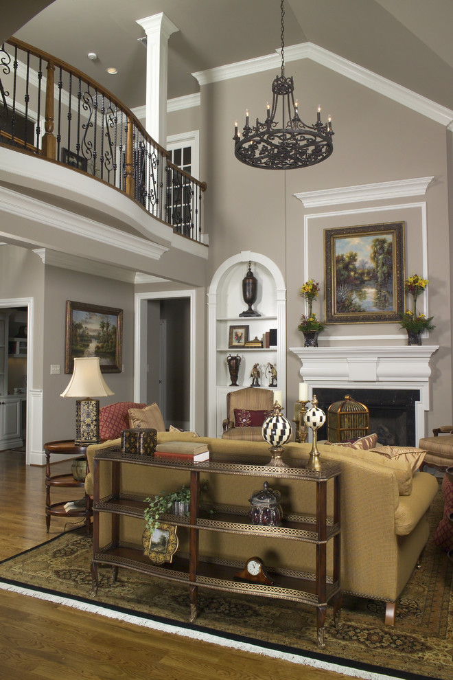 Vaulted Family Room with Balcony - Traditional - Living Room - Other ...