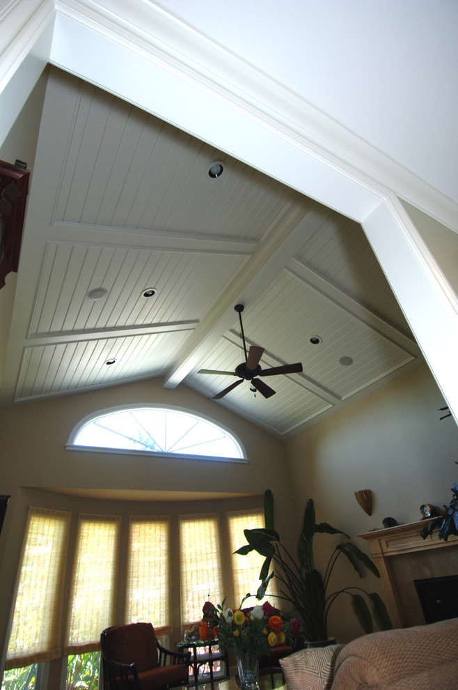 Vaulted Panel ceiling - Traditional - Living Room - Charlotte - by ...