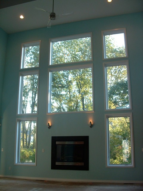 Vaulted Rooms With Window Film Application - Contemporary - Living Room ...
