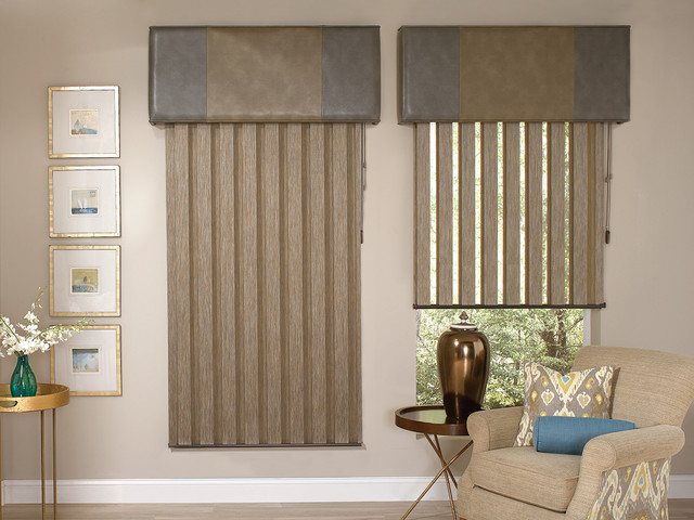 Vertical Shades, Sheers, and Blinds - Transitional - Living Room ...