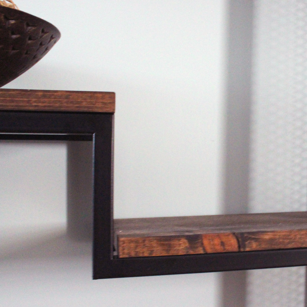 Vintage Bronze Industrial Metal Bookshelf - Contemporary - Living Room ...