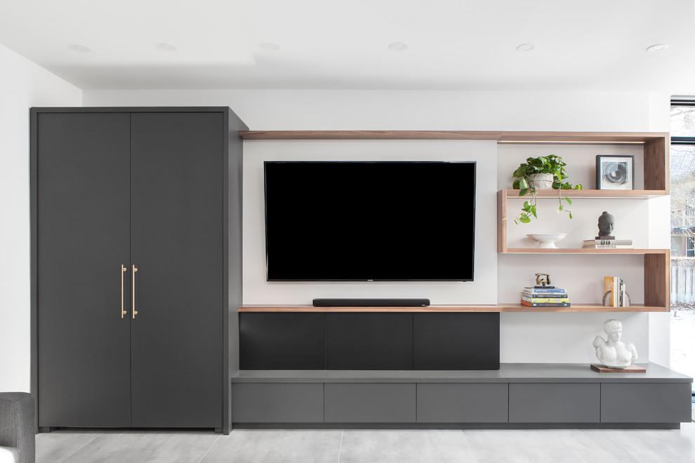 Wall Unit Cabinetry | Sleek Functionality - Modern - Living Room ...