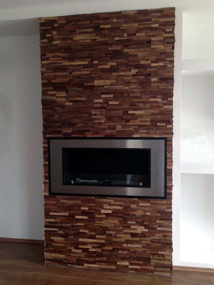 Wallure Wall Panels at Fireplace in living room - Modern - Living Room ...