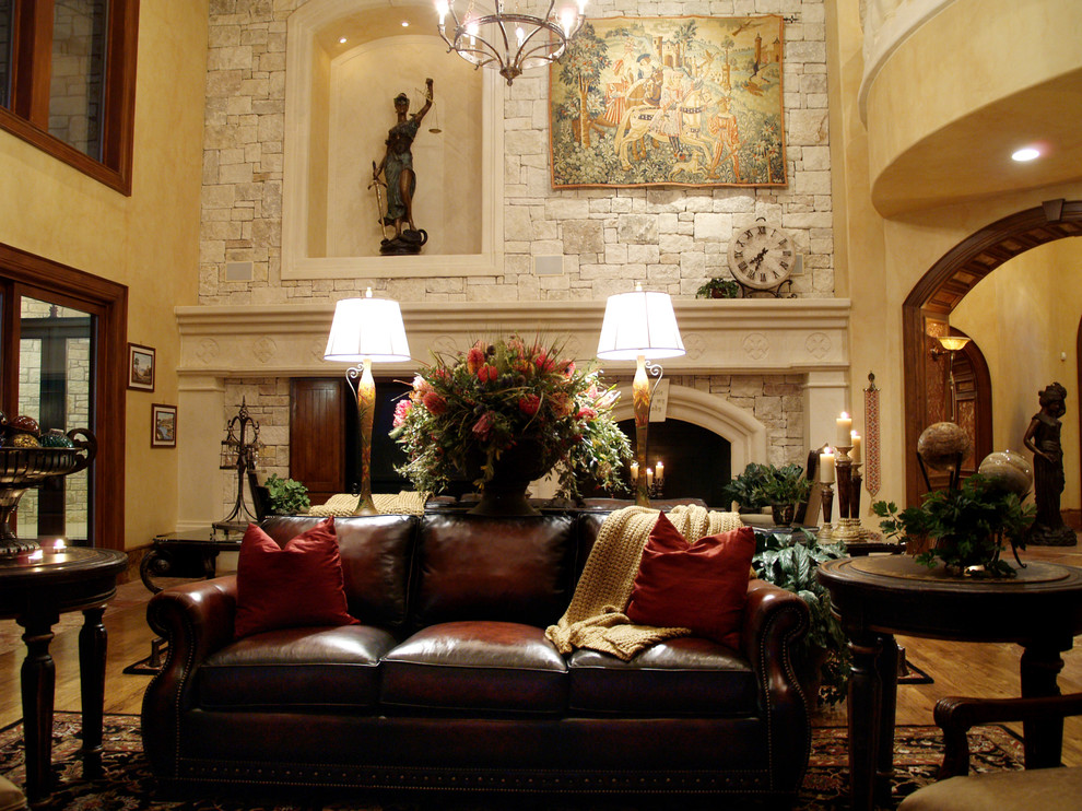 Waterfront "Castle" on Lake Travis - Mediterranean - Living Room ...