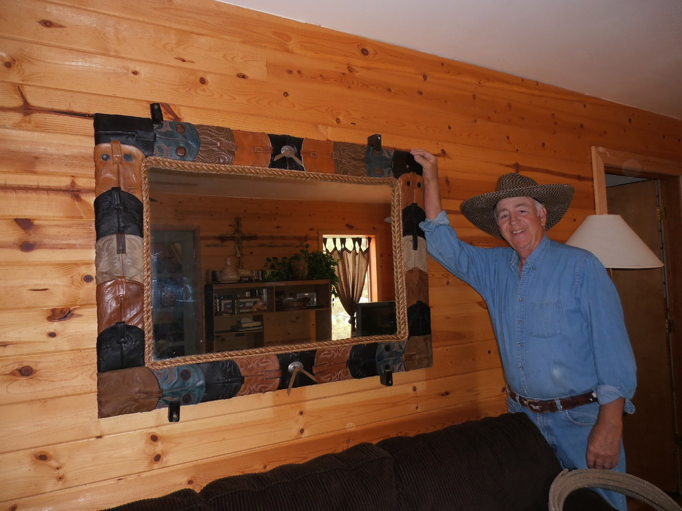 Western Cowboy Mirrors and Ranch Rope Bowls - Rustic - Living Room ...